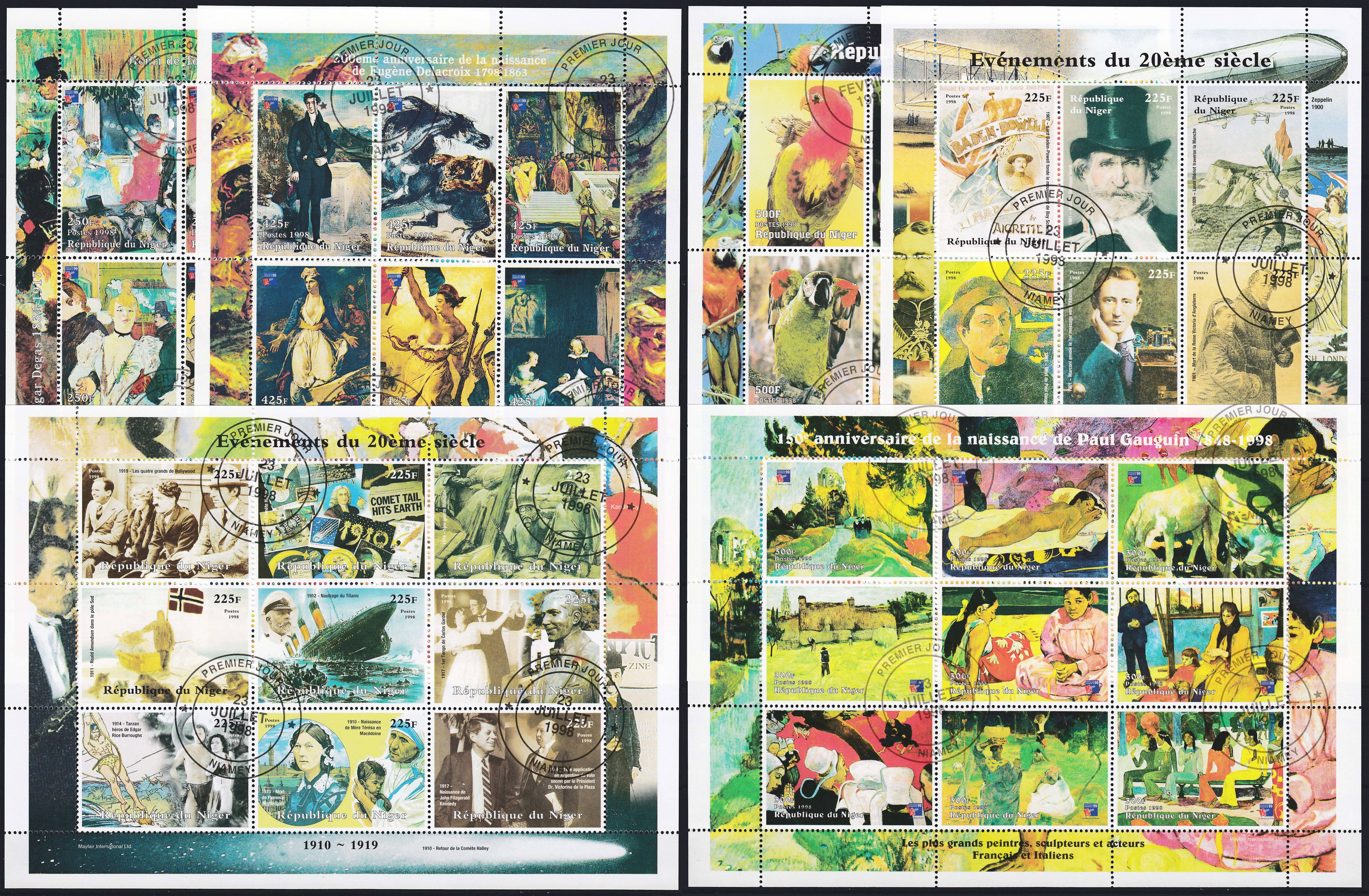Niger edizioni complete timbrate