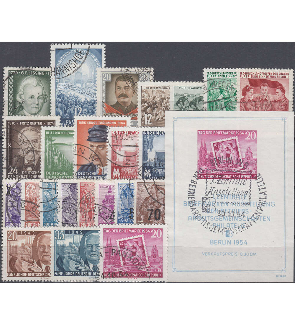 DDR Jahrgang 1954 gestempelt komplett Briefmarke - Goldhahn - 195454