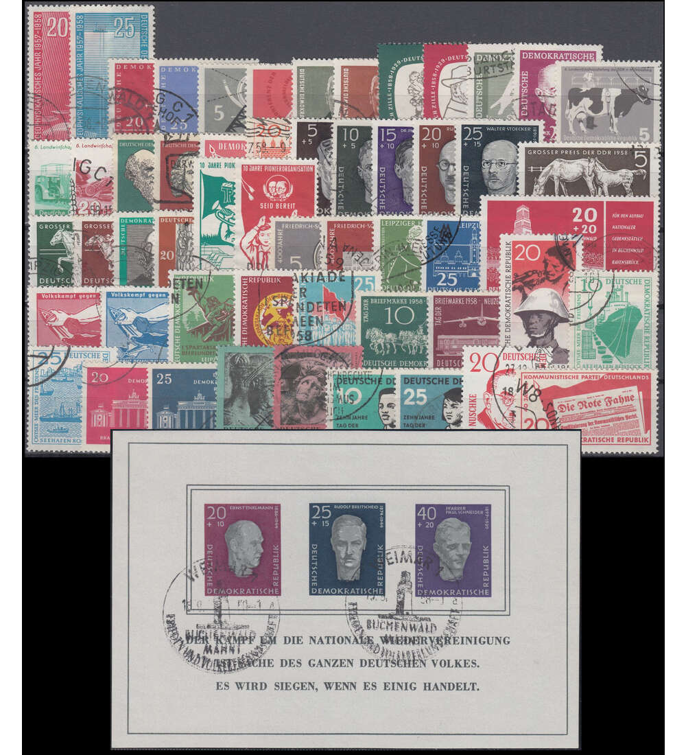 DDR Jahrgang 1958 gestempelt komplett neue Briefmarke - Goldhahn - 68195458