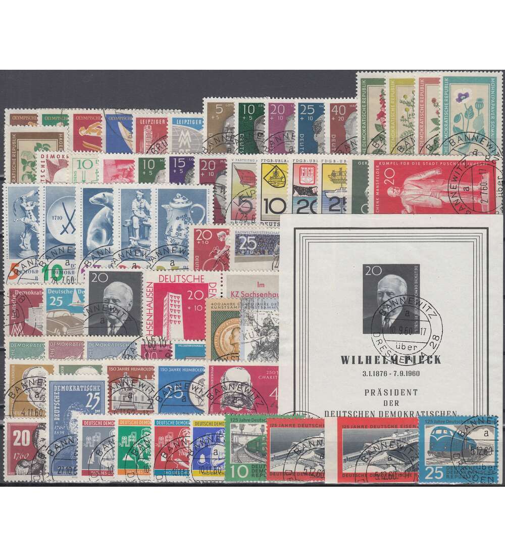 DDR Jahrgang 1960 gestempelt komplett Briefmarke - Goldhahn - 195460