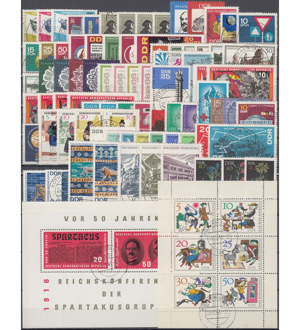 DDR Jahrgang 1966 gestempelt komplett Briefmarke - Goldhahn - 195466