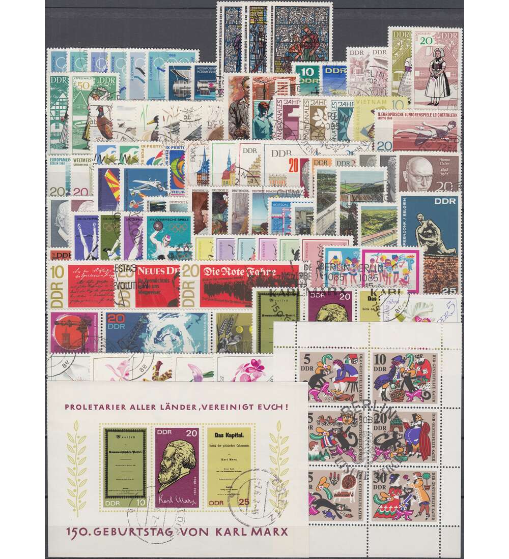 DDR Jahrgang 1968 gestempelt komplett neue Briefmarke - Goldhahn - 68195468
