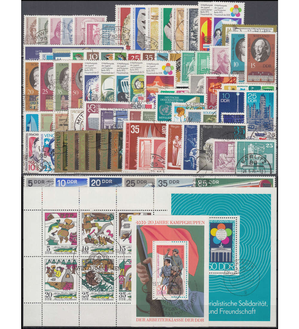 DDR Jahrgang 1973 gestempelt komplett Briefmarke - Goldhahn - 195473
