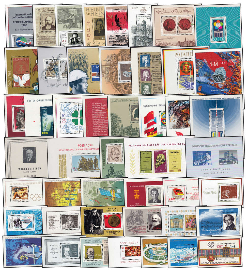 DDR 47 Blocks postfrisch Briefmarke - Goldhahn - 306590