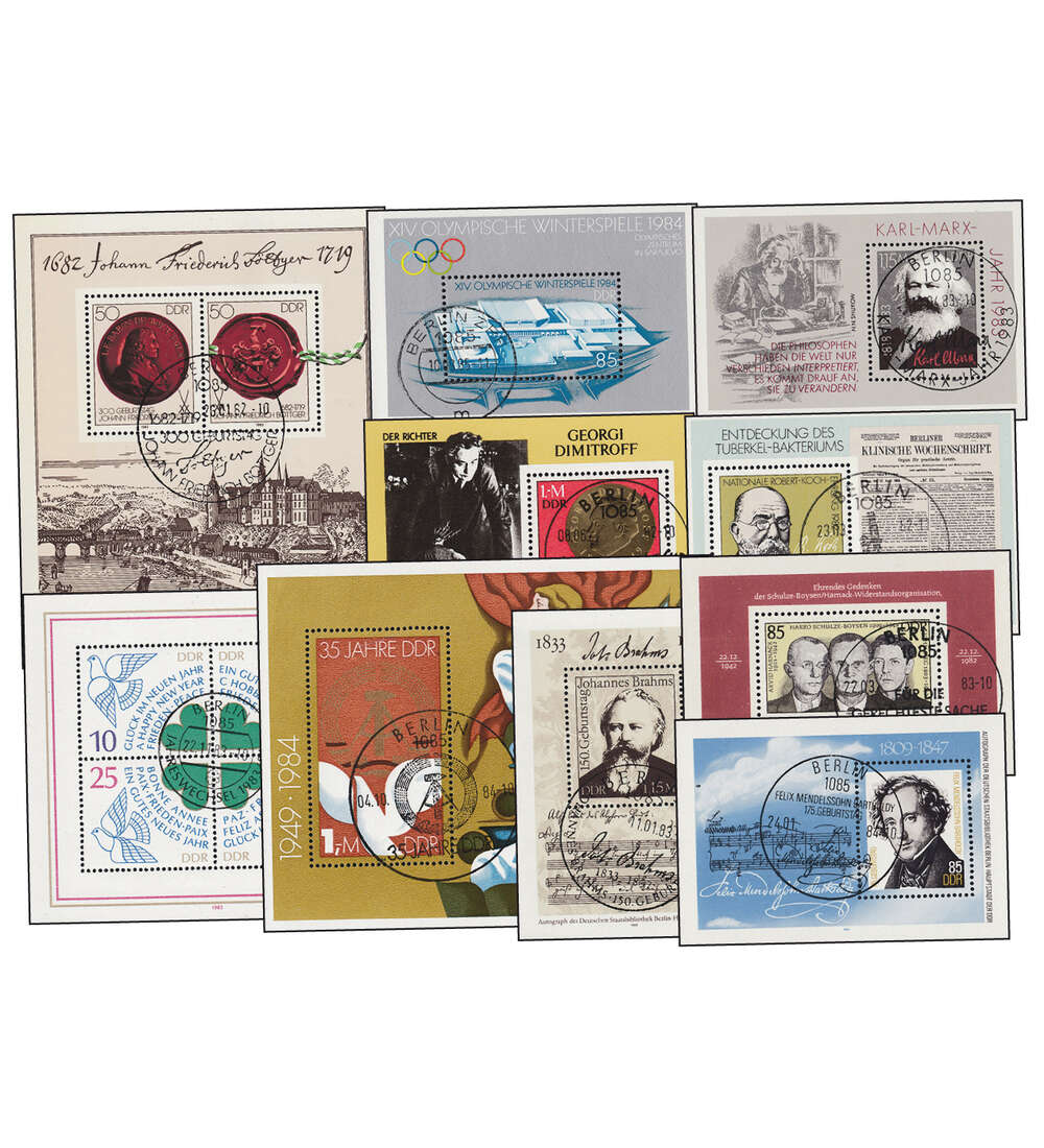 10 DDR - Blocks gestempelt Briefmarke - Goldhahn - 308295