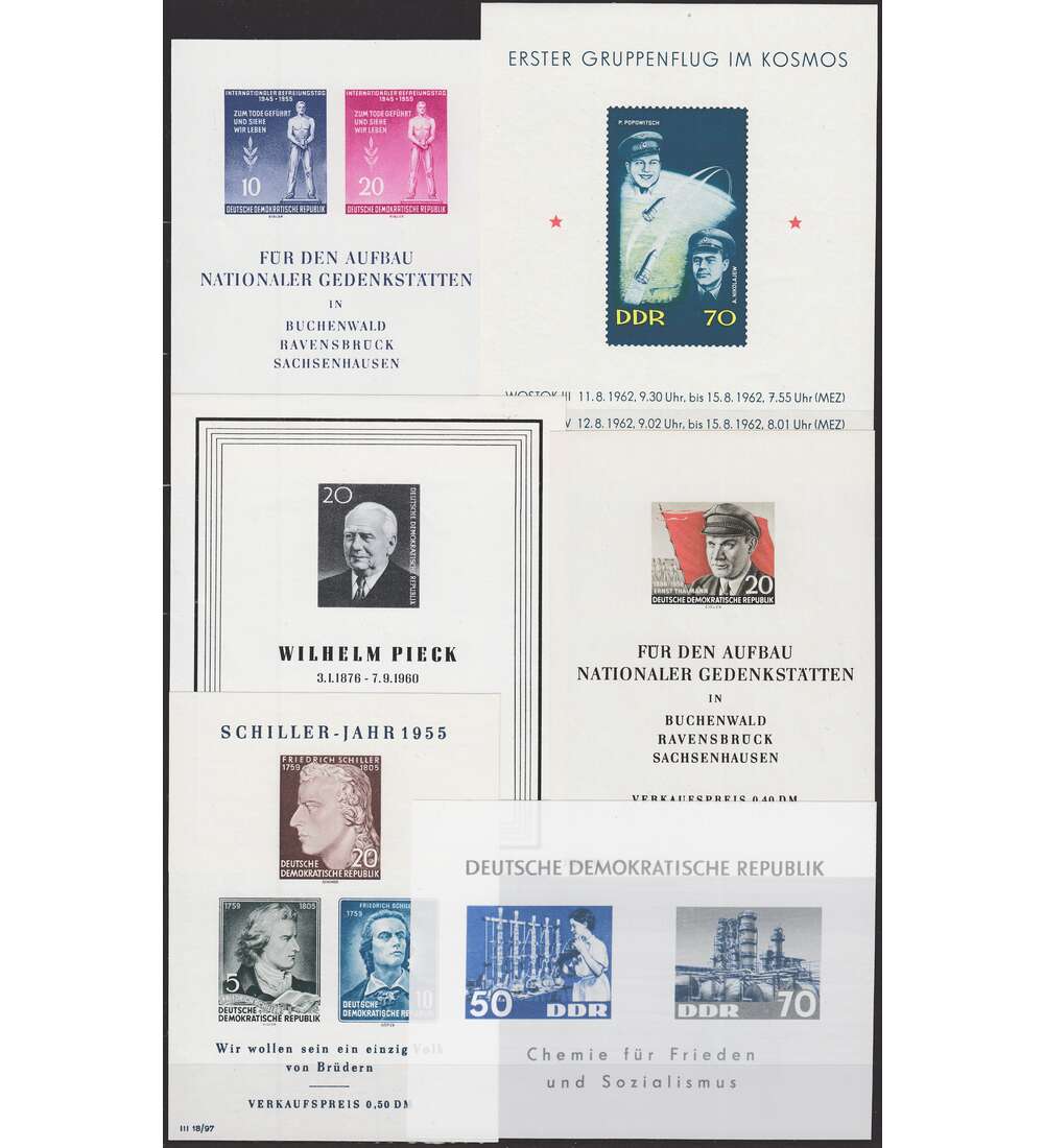DDR - Blocks 6 verschiedene Briefmarke - Goldhahn - 308944