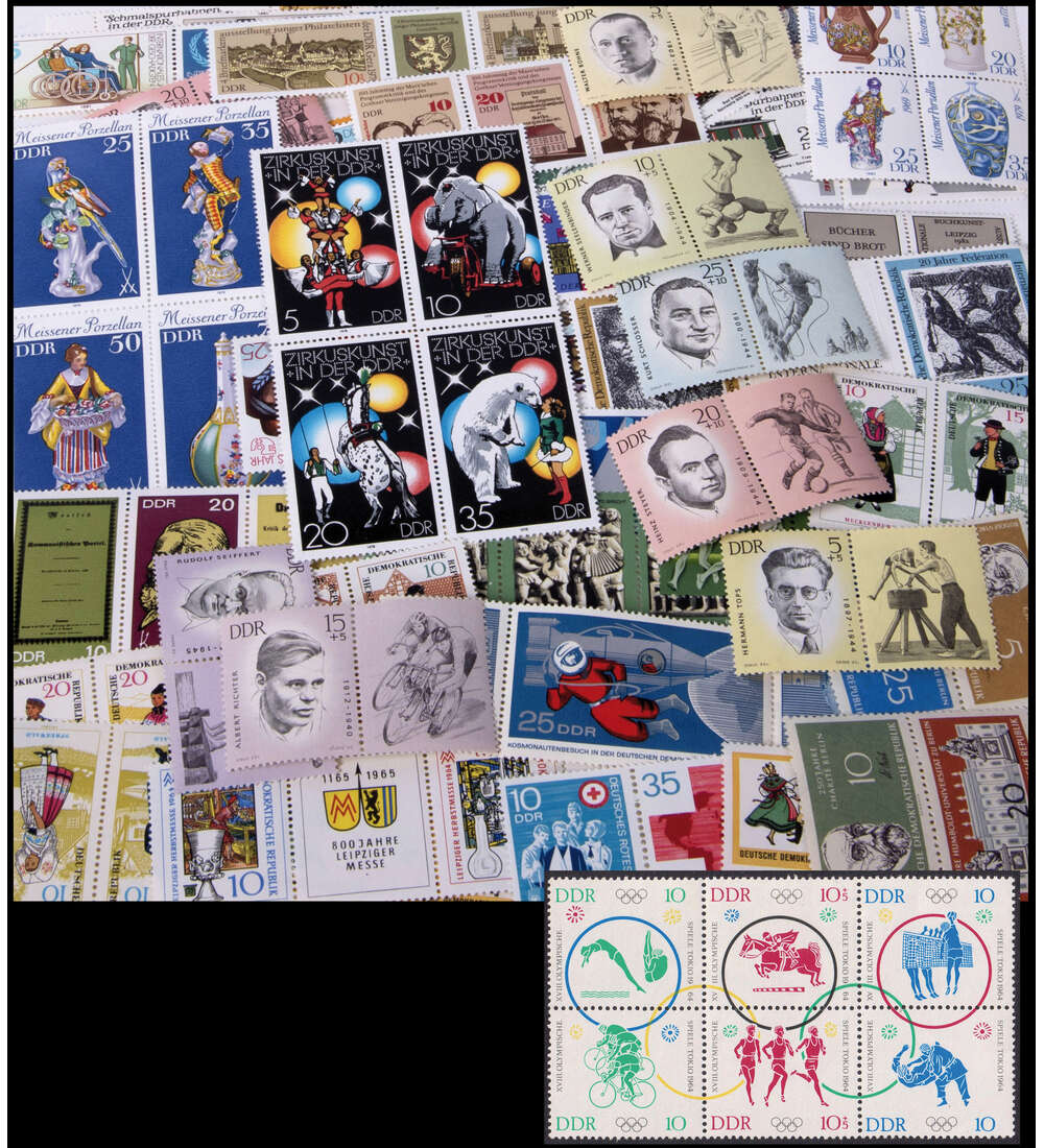 DDR-Zusammendrucke postfrisch Zusammenstellung von über 50 ZD´s dabei 958-962, 1039-1044 neue ...