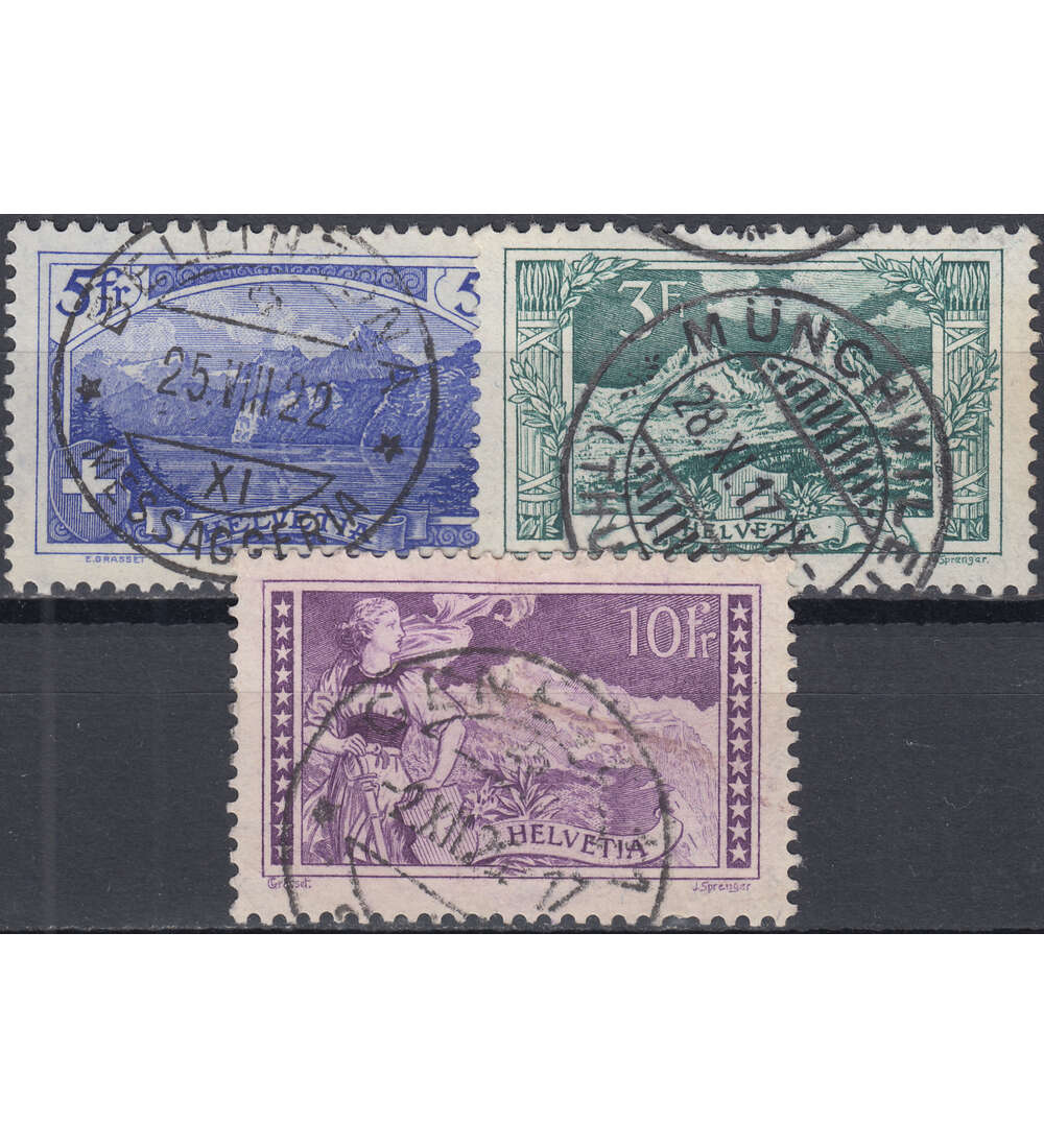 Schweiz Nr. 121-123 gestempelt Landschaften 1914 Briefmarken - Goldhahn - 379603