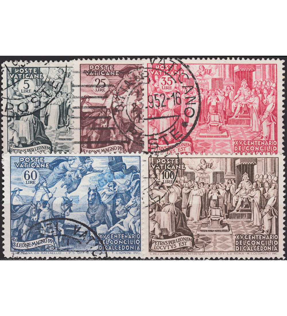 Vatikan Nr. 180-184 gestempelt Konzil von Chalkedon 1951 Briefmarken ...