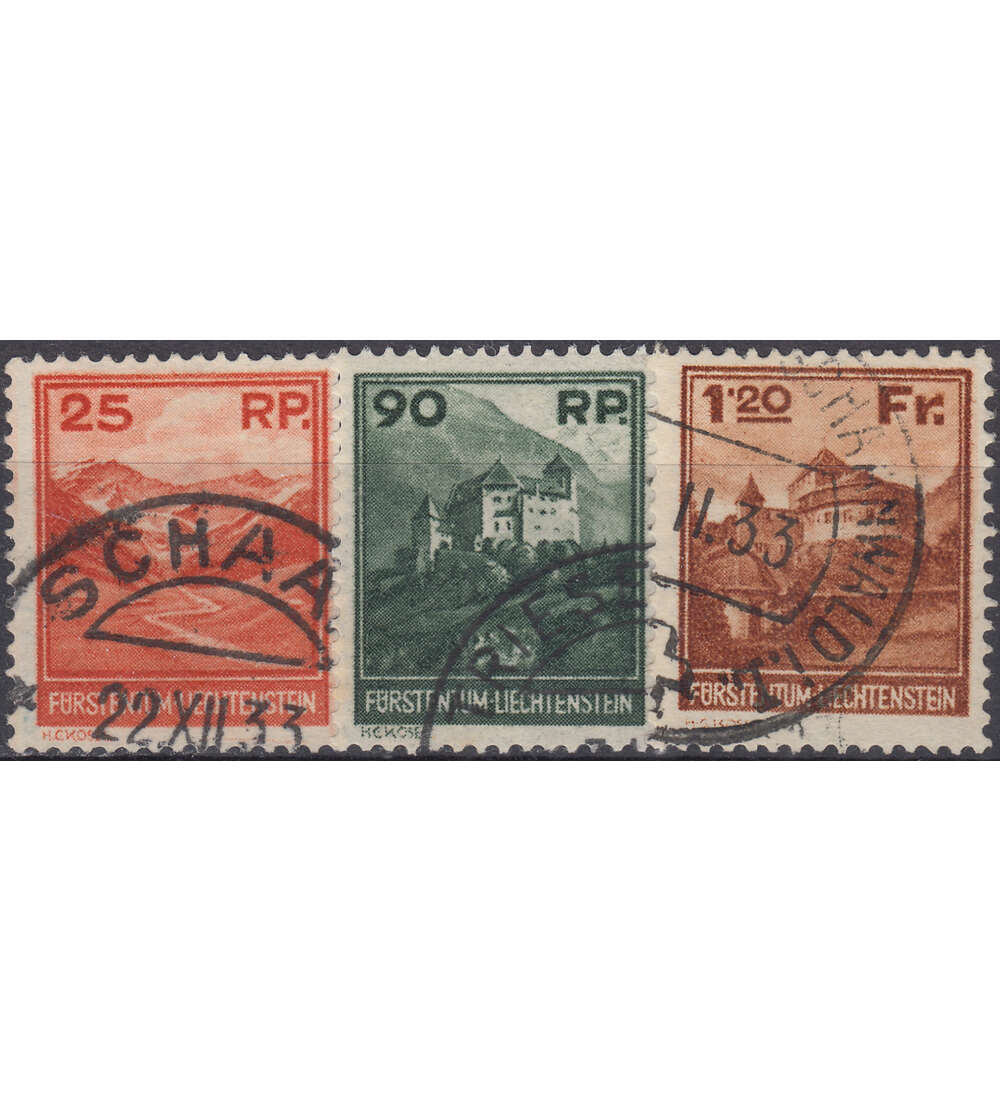 Liechtenstein Nr. 119-121 gestempelt Freimarken 1933 Briefmarken - Goldhahn - 399507