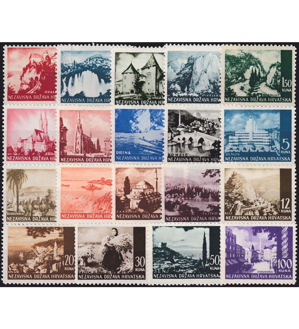 Kroatien Nr. 47-65 postfrisch ** Landschaften 1941 Briefmarken - Goldhahn - 810087